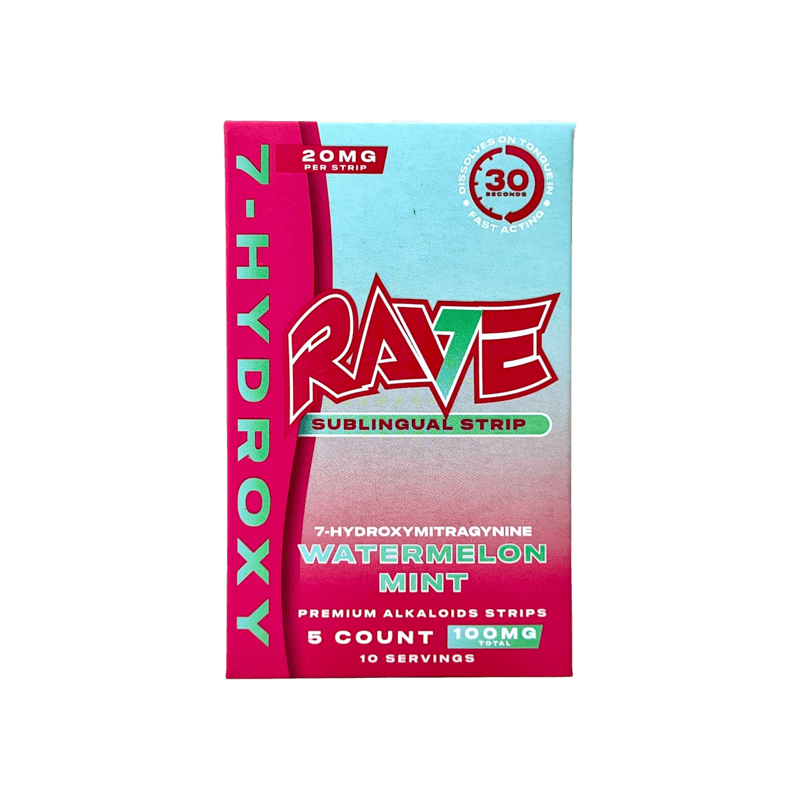 Rave 7 Hydroxy Sublingual Strips Watermelon Mint 100mg