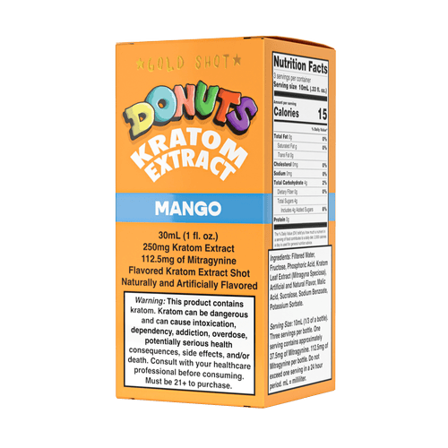Donuts Kratom Gold Mango Shot | Premium Kratom Extract Shot